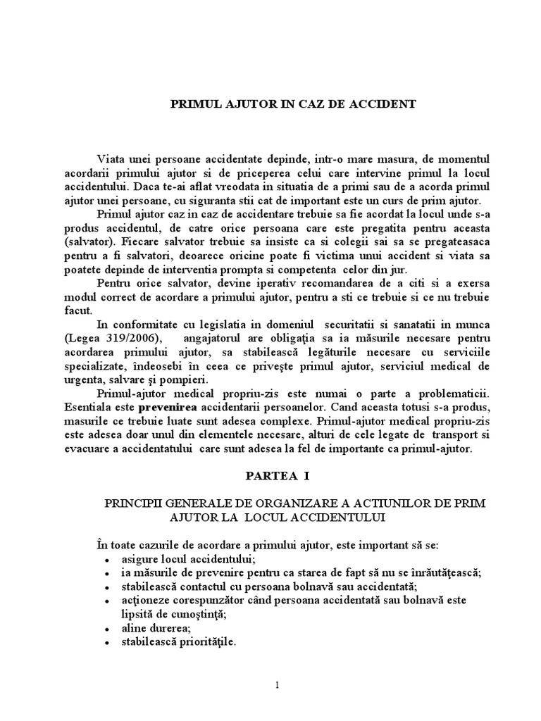 Primul Ajutor Profesori | PDF