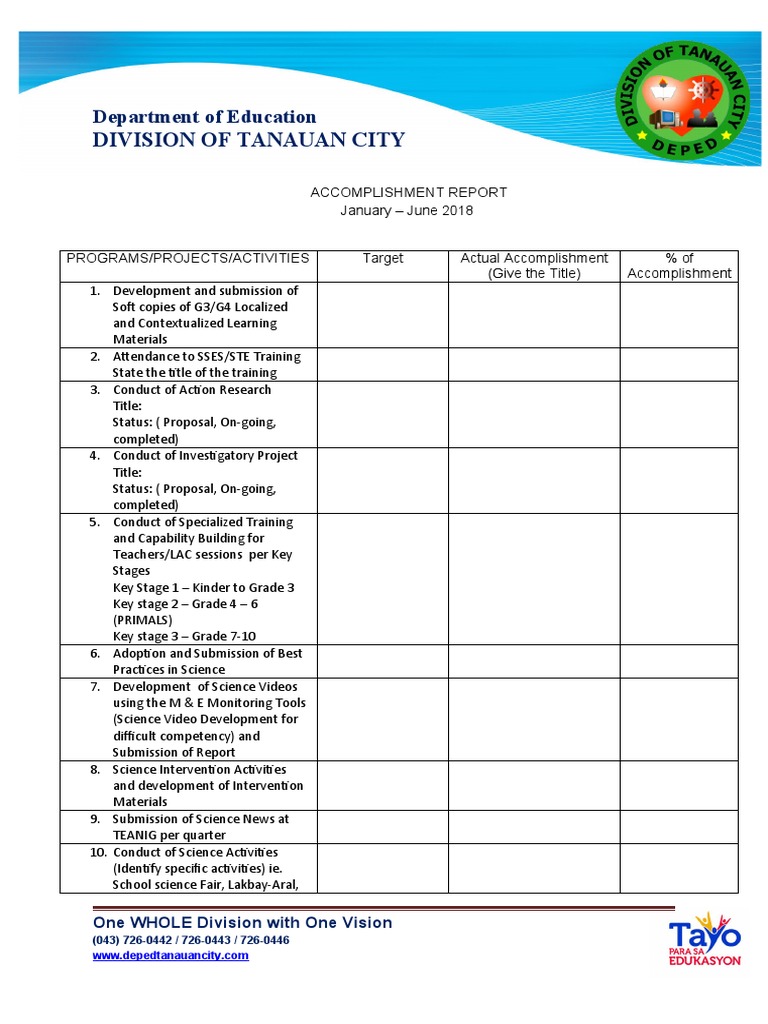 Science-Quarterly-Accomplishment-Report | PDF