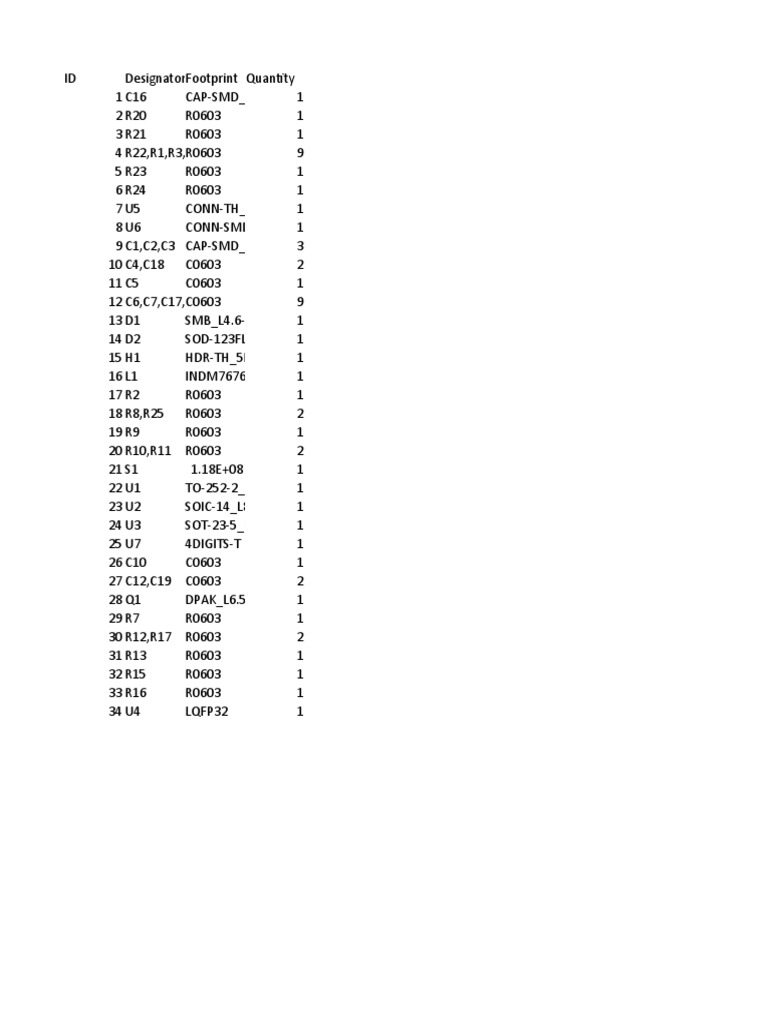 Electronic Component List | PDF | Technology & Engineering