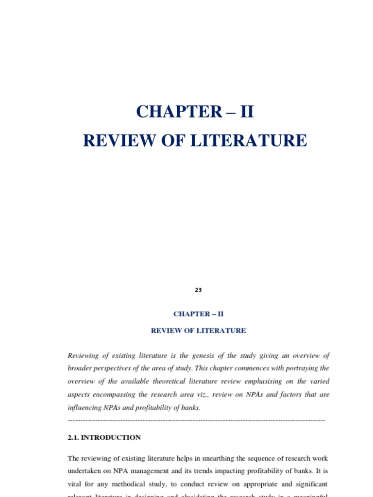 Chapter - Ii Review of Literature | PDF