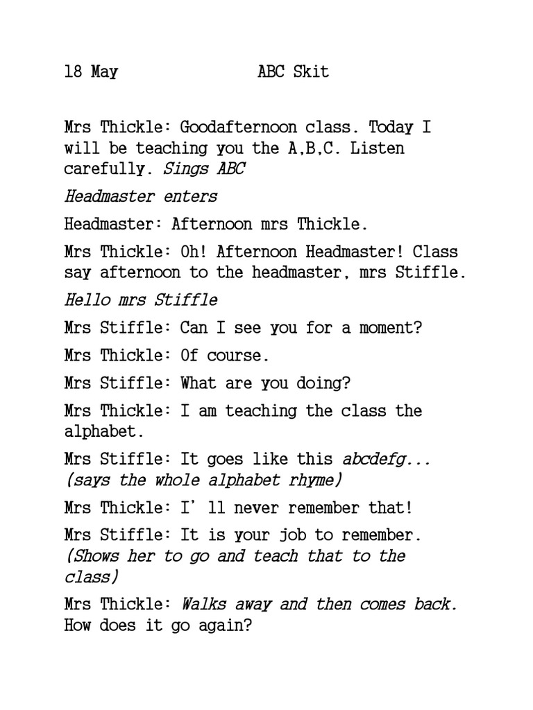 ABC Skit | PDF