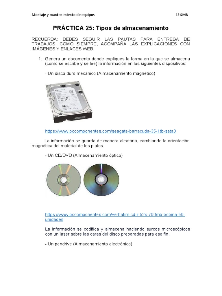 PRÁCTICA 25 Tipos de Almacenamiento | Descargar gratis PDF ...