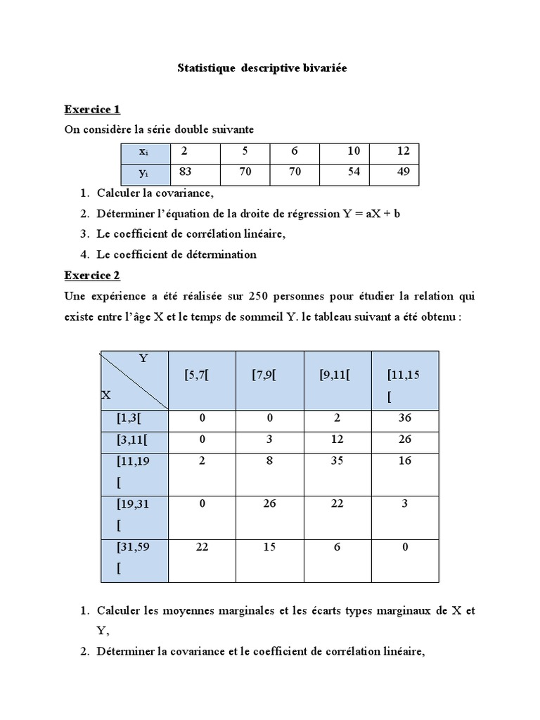Statistique Descriptive Bivariée | PDF