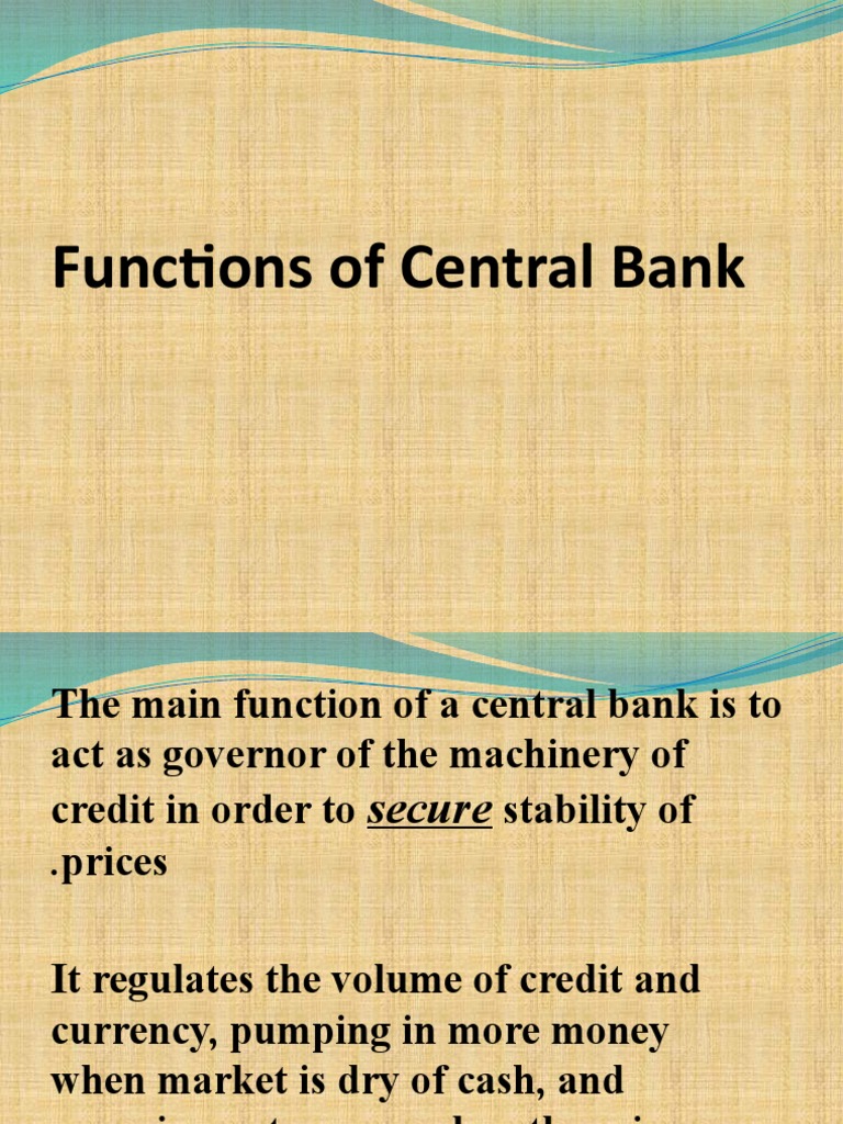 Central Bank Functions Explained | PDF | Banks | Central Banks