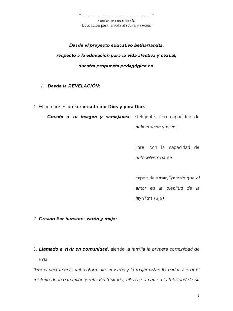 Educación Para El Amor Pdf Amor Vida