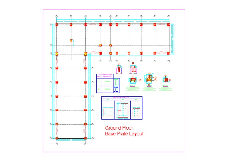 Ground Floor Base Plate Layout: A B C D E F G H I J | PDF | Student ...
