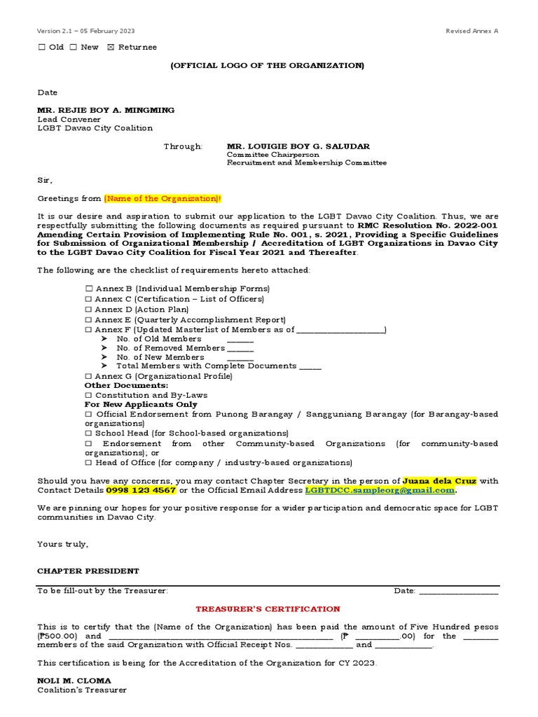 Membership Annex A (Letter Intent) Version 2.1 | Download Free PDF ...
