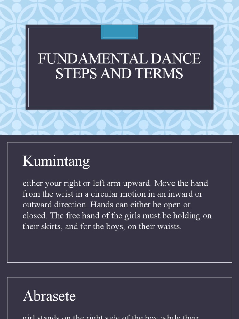 Fundamental Dance Steps and Terms | PDF