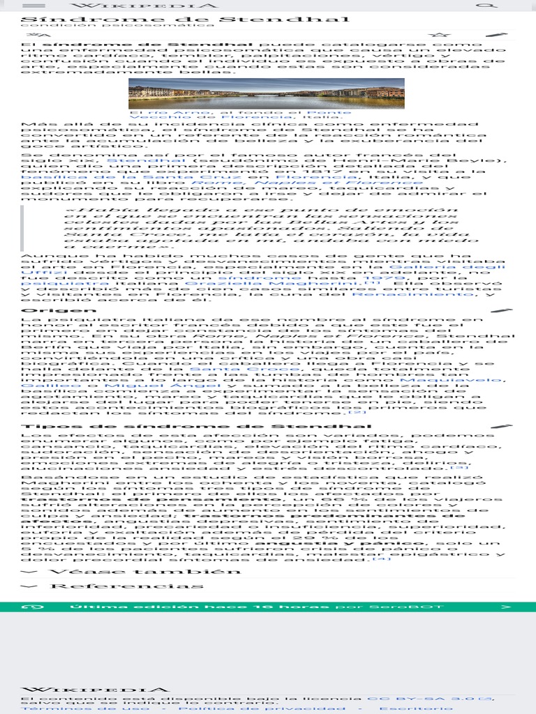 Síndrome de Stendhal: Arte y Psicosomática | PDF | Causas de la muerte | Medicina CLINICA