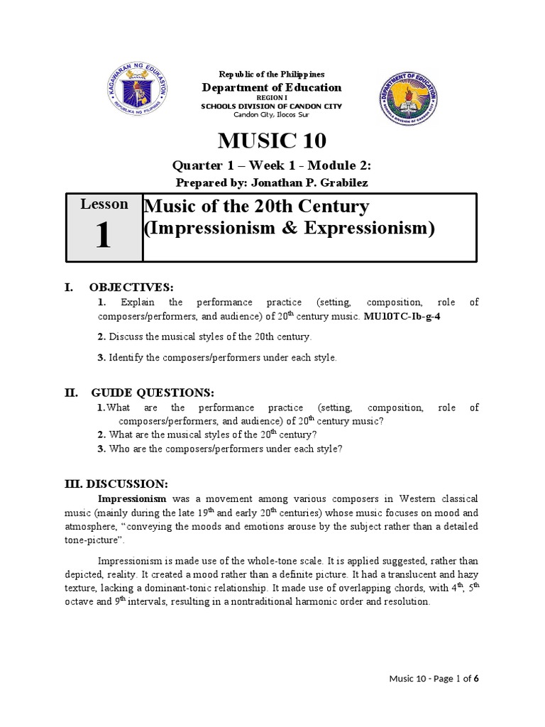 Q1 Music10 Mod2 | PDF | Musical Compositions | Classical Music
