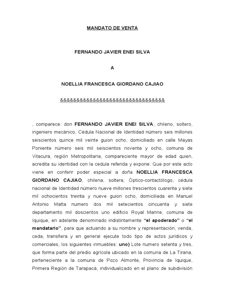 Mandato de Venta (3) | PDF