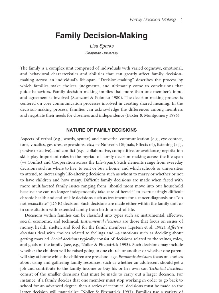 Family Decision Making | PDF | Decision Making | Family