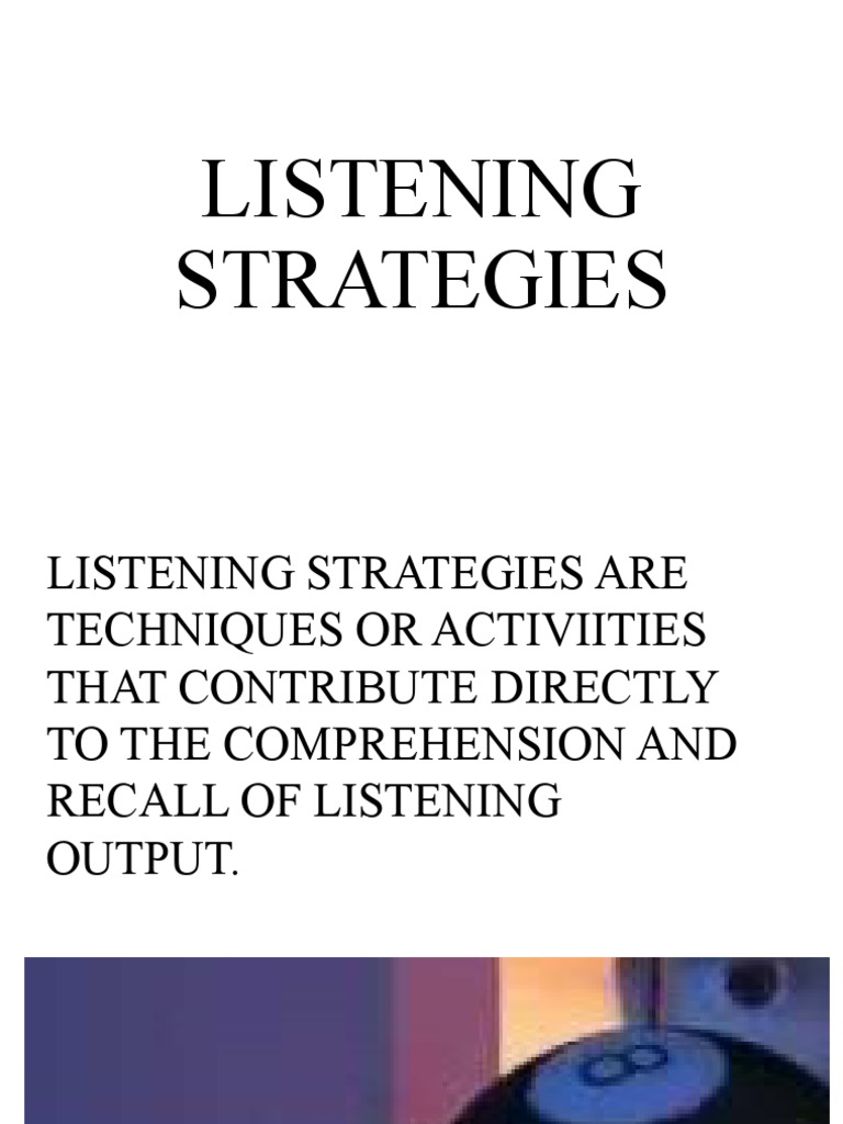 Listening Strategies | PDF