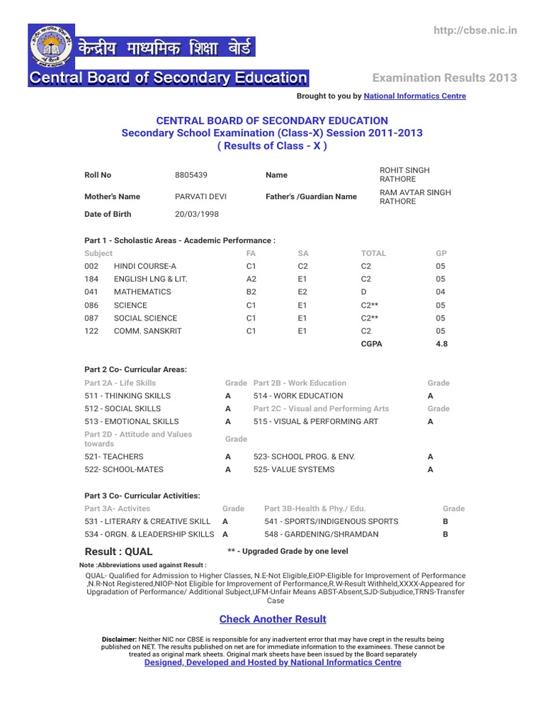 CBSE 10th Results | PDF | Educational Stages