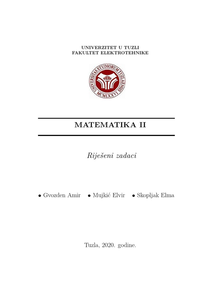 Matematika Ii: Rije Seni Zadaci | PDF