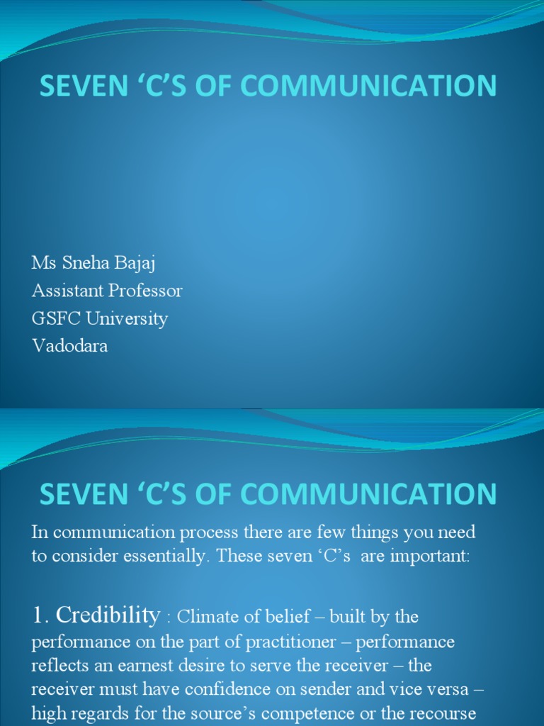 Seven C'S of Communication | PDF