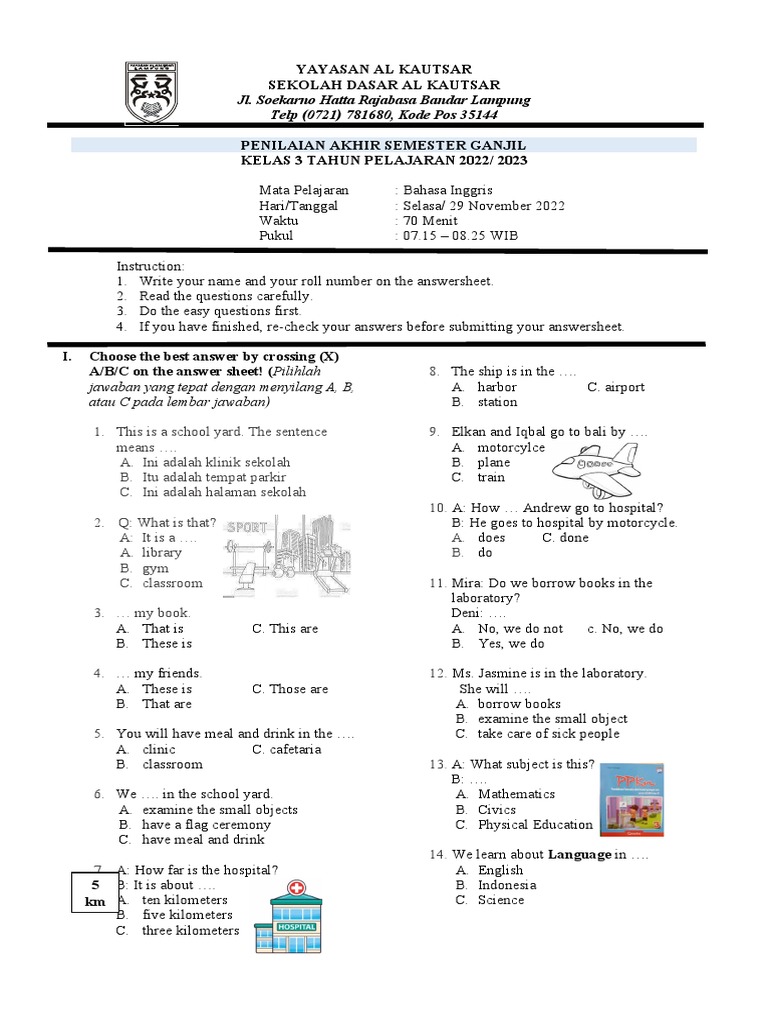 Final Test Grade 3 | PDF