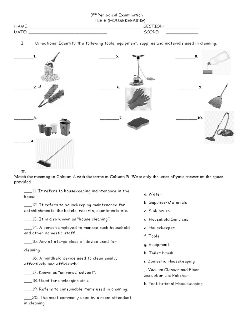 Tle 8 | PDF | Communication | Housekeeping