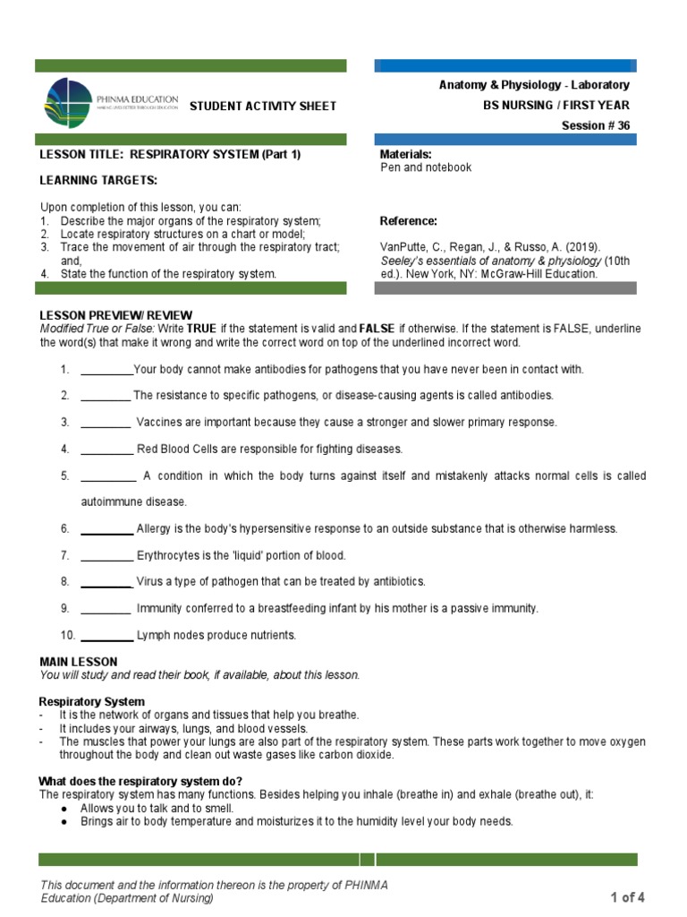 Session #36 SAS - AnaPhy (Lab) | PDF | Lung | Respiratory System