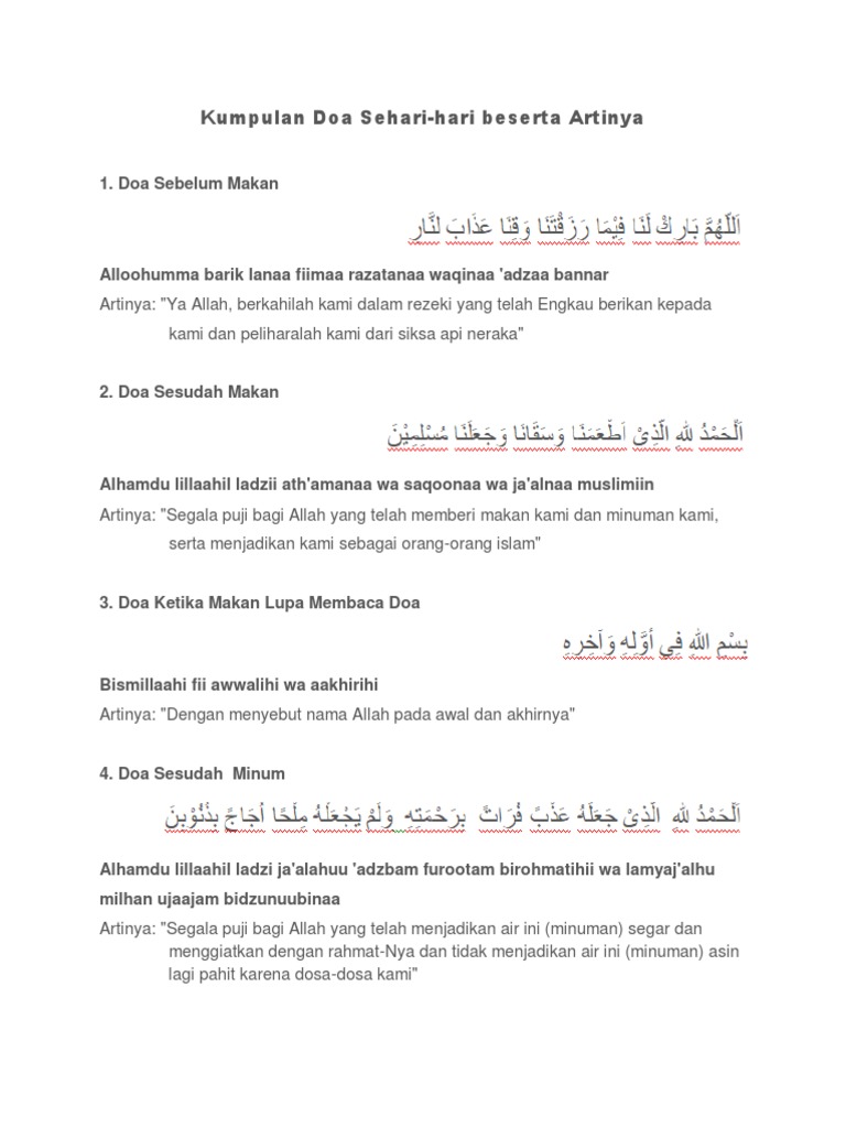 Kumpulan Doa Sehari-Hari | PDF