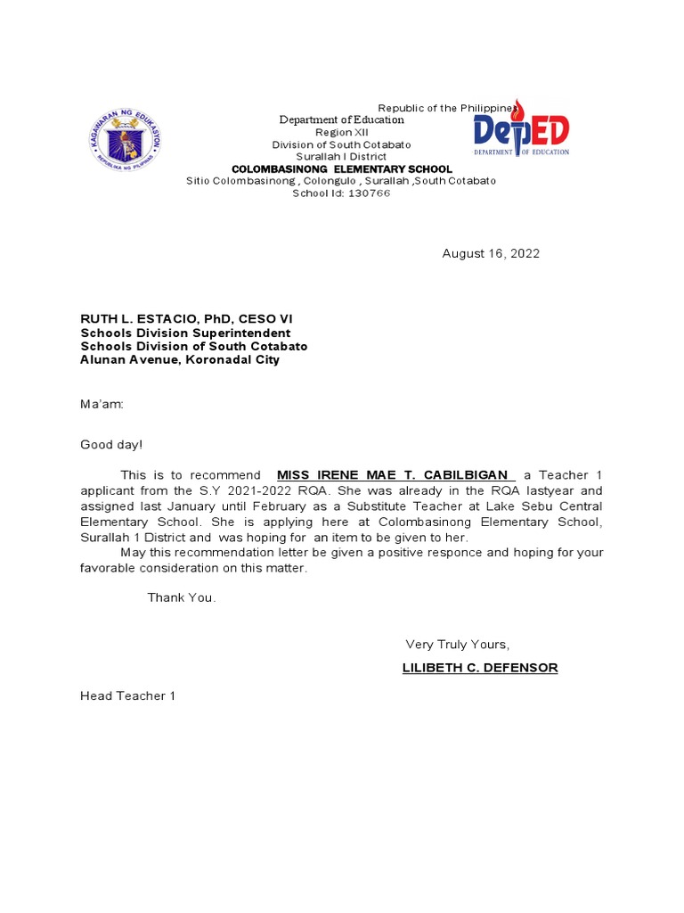 Recommendation Letter New | PDF