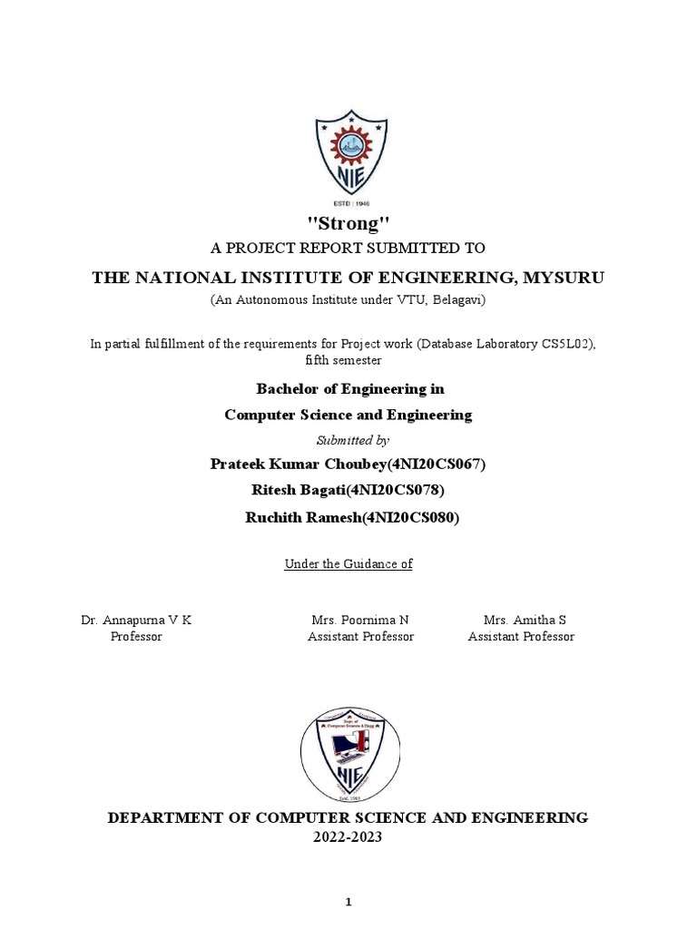 DBMS Report Final | PDF