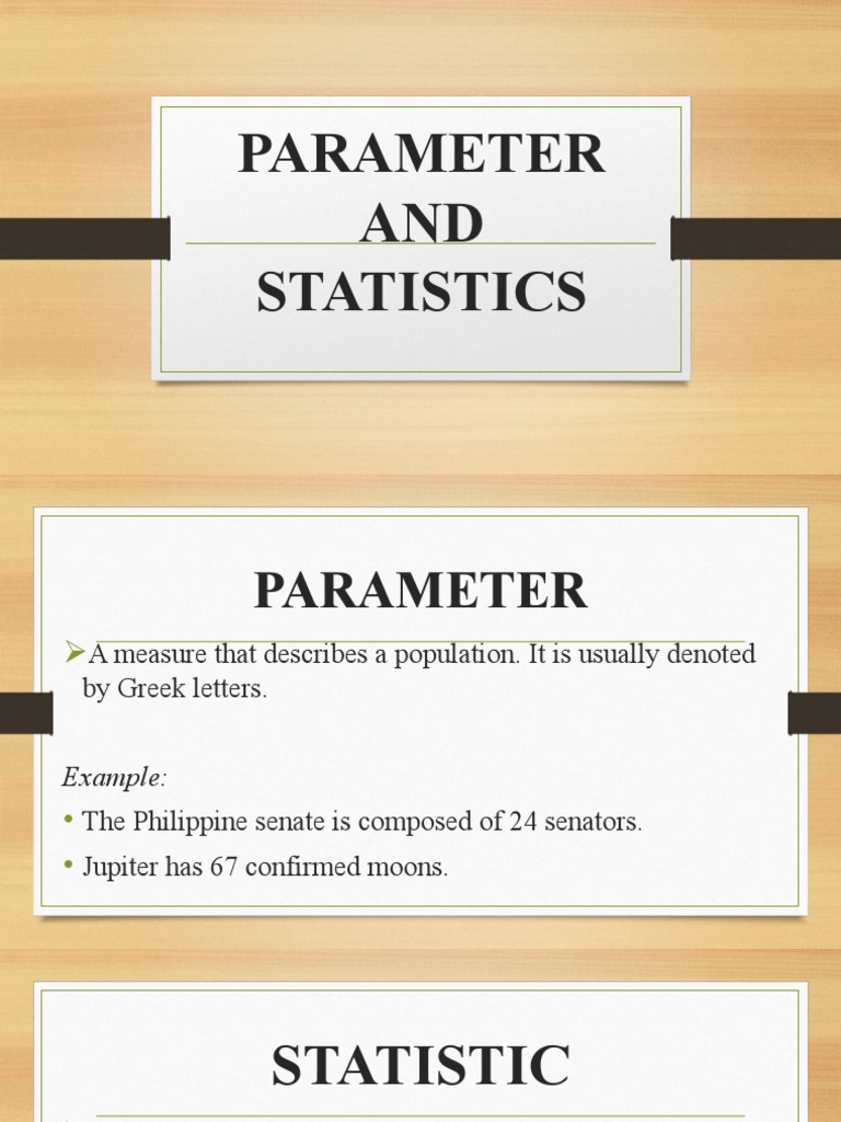 Parameter and Statistics | PDF
