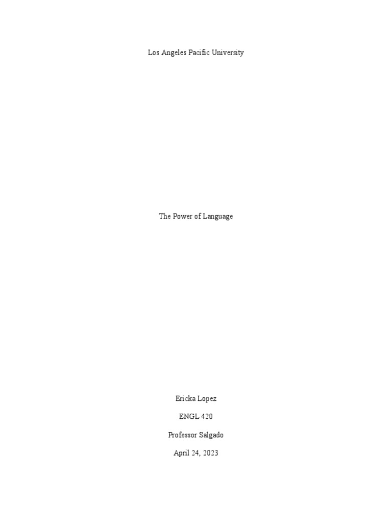 The Power of Language | PDF | Communication | Behavior Modification