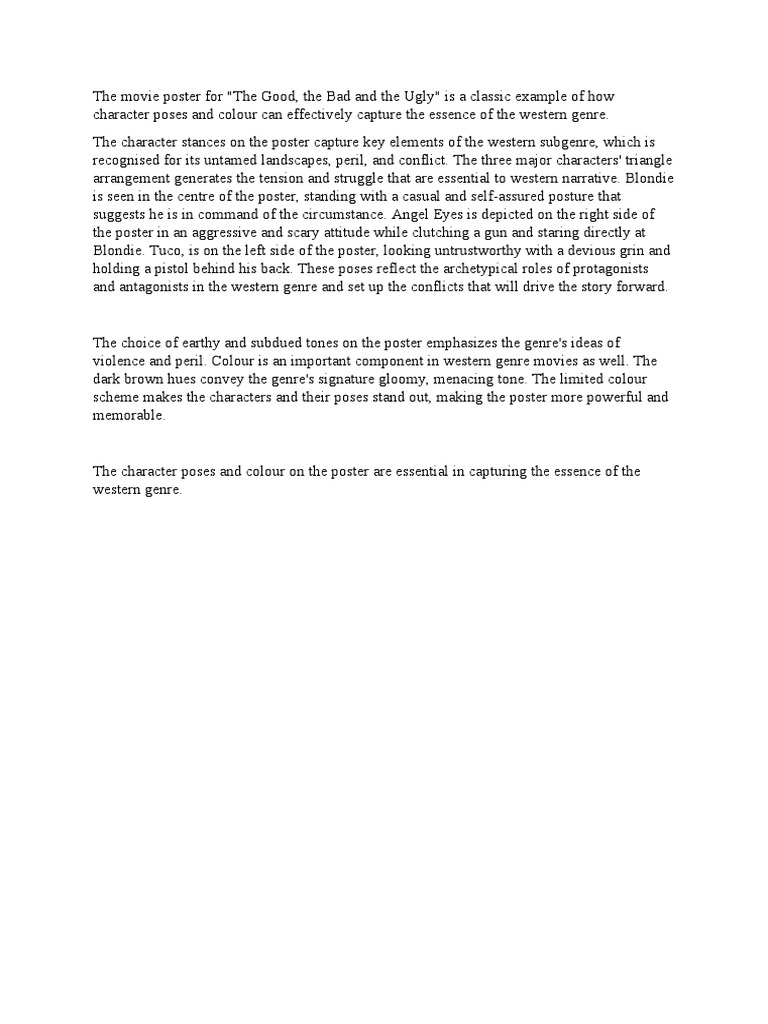 Analyzing "The Good, the Bad, and the Ugly" Poster | PDF | Social ...