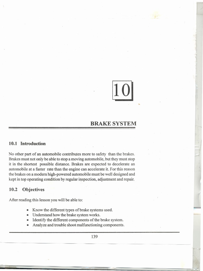 Lesson 10 Brake System | PDF | Brake | Mechanical Engineering