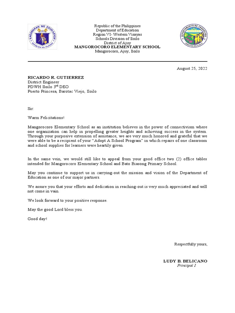 Letter To DPWH | PDF