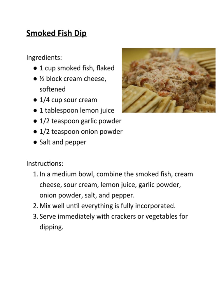 FOD 1060: Canadian Heritage Foods: Smoked Fish Dip Recipe | PDF