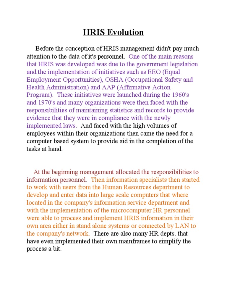 Evolution of Hris | PDF | Human Resource Management | Computing