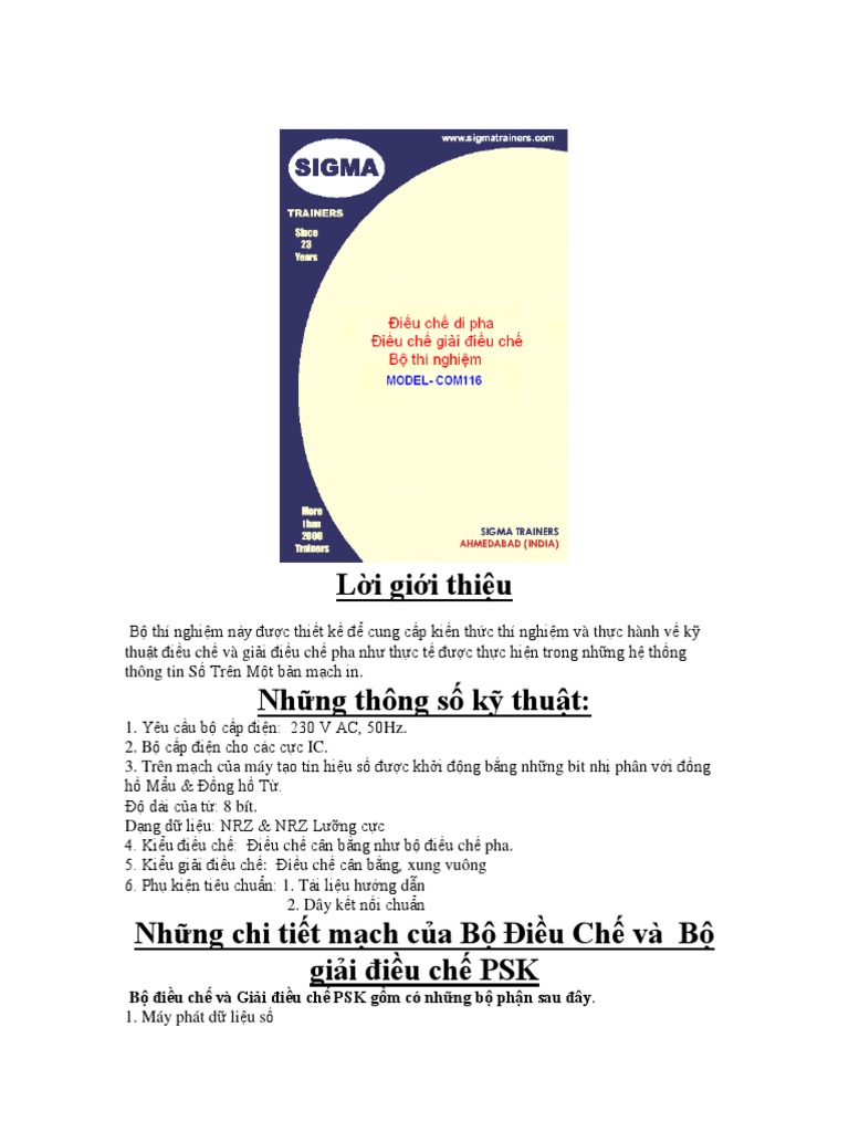 Điều chế và giải điều chế PSK - 116 | PDF