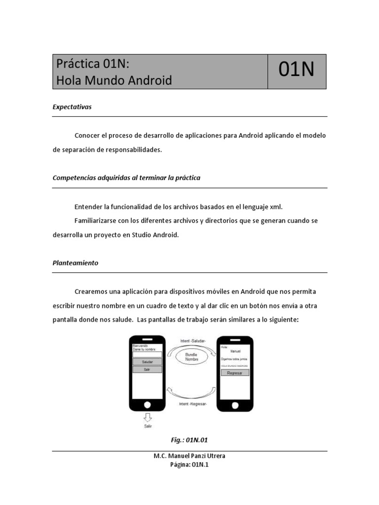 Practica01N Parte 1 | PDF | Android (sistema operativo) | Java (lenguaje de programación)