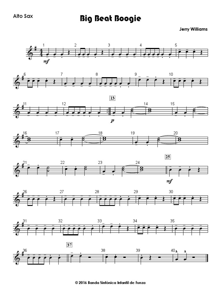 05 Big Beat Boogie - Saxofón Alto | PDF | Échecs