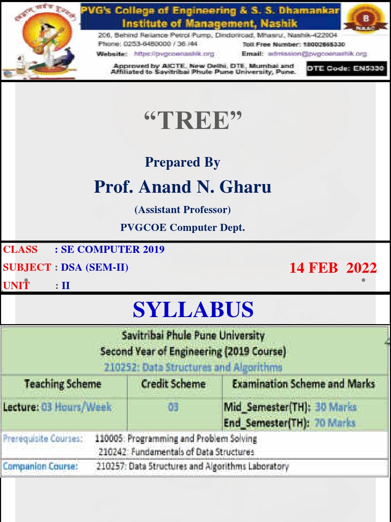 Unit 2 Dsa Tree 2022 Compressed | PDF | Algorithms And Data Structures | Mathematical Relations
