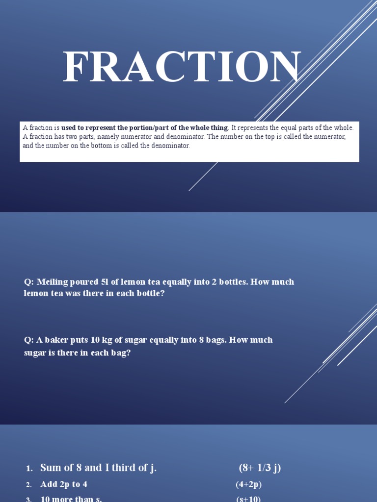 Fractions Word Problem | PDF