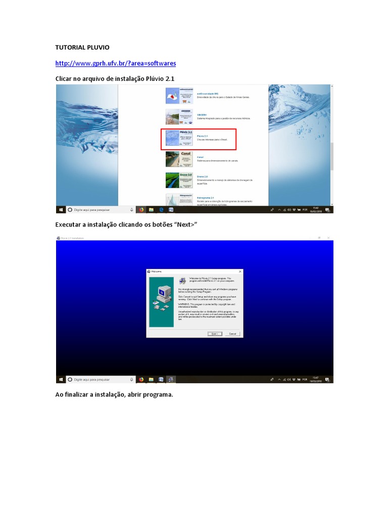 Tutorial Pluvio | PDF | Computadores | Tecnologia e Engenharia