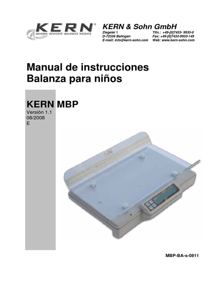 Bascula Kern MBP-BA-s-0811 | PDF | Balanza | Medición