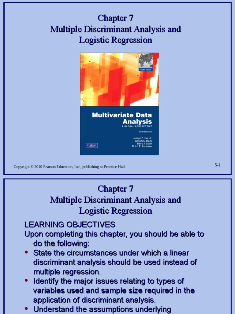 Multiple Discriminant Analysis and Logistic Regression | PDF | Logistic Regression | Regression ...