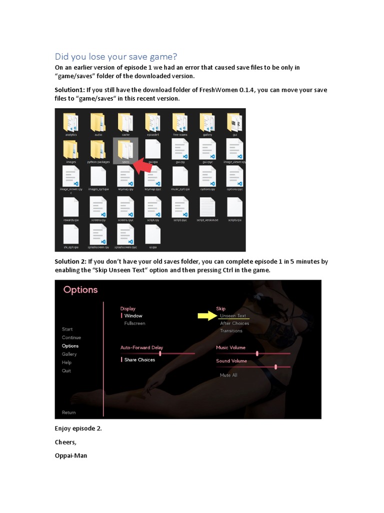 Fresh Women Save File Recovery Guide | PDF