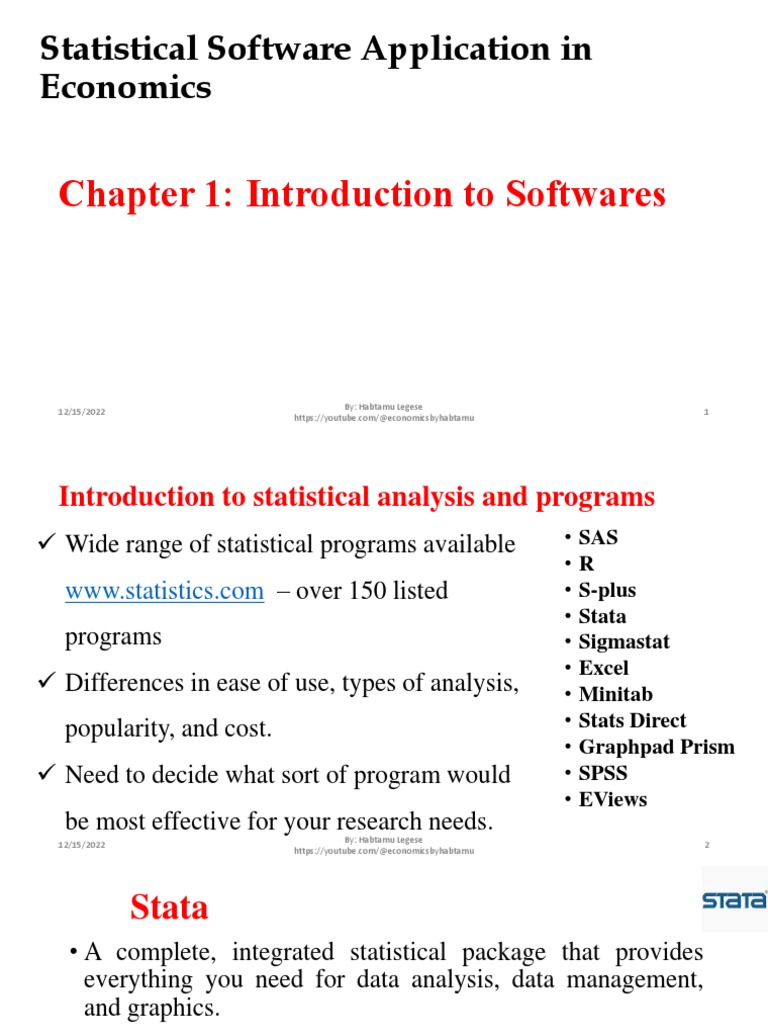 Statistical Software Application in Economics: Chapter 1: Introduction ...
