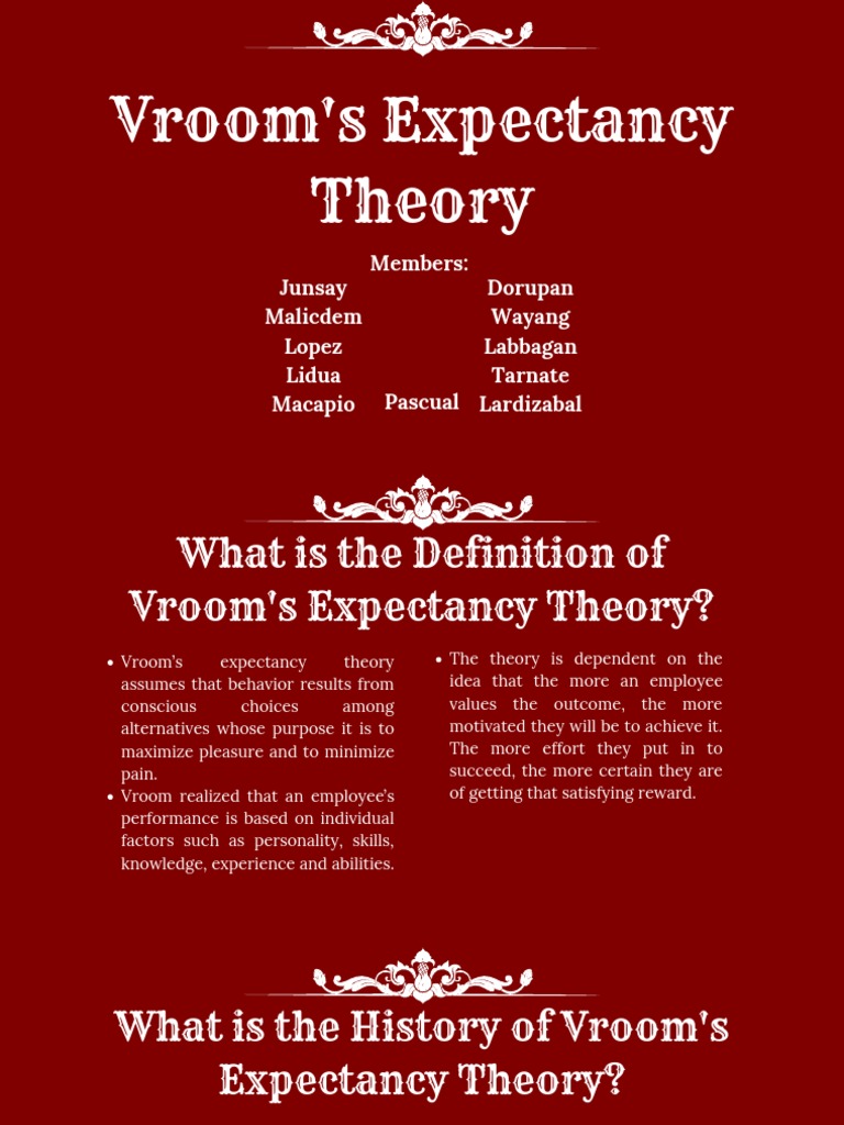 Vroom's Expectancy Theory | PDF