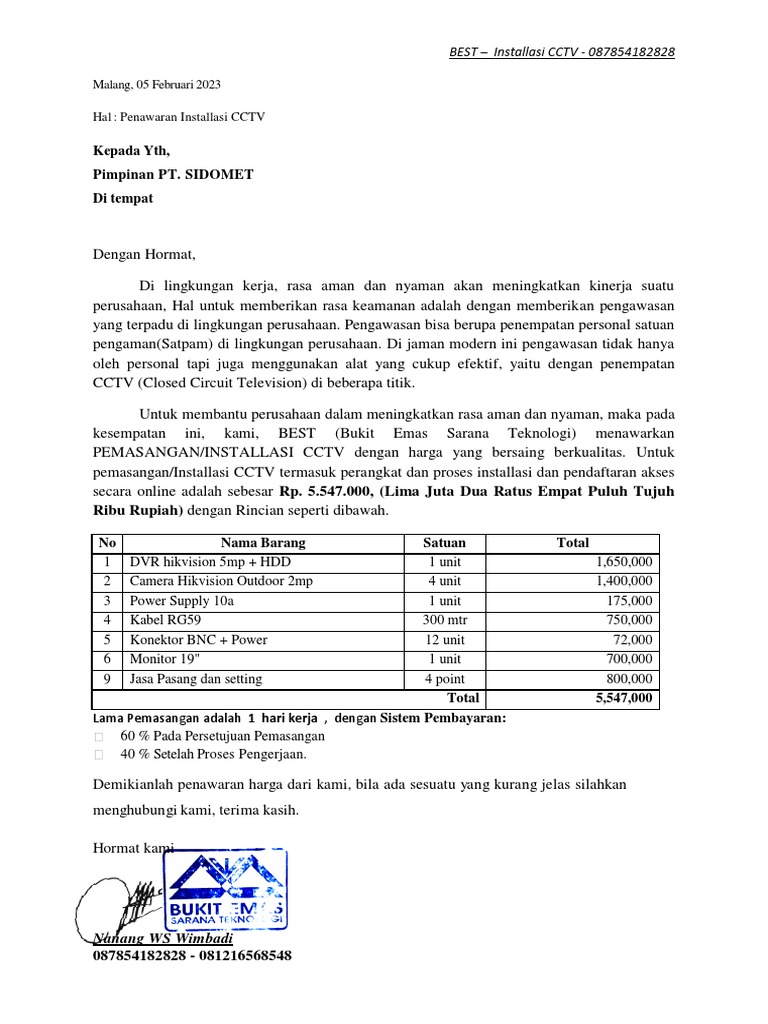 CCTV Penawaran | PDF