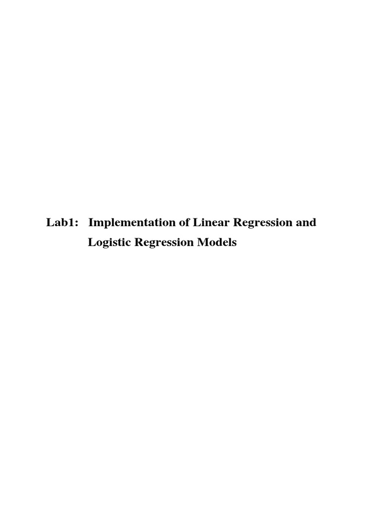Linear and Logistic Regression Models for Diabetes and Breast Cancer ...
