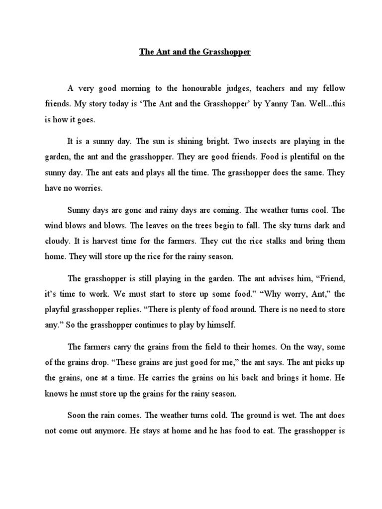 THE ANT and The GRASSHOPPER | PDF | Home & Garden