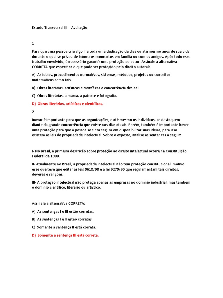 Estudo Transversal III | Download grátis PDF | Direitos Autorais | Marca