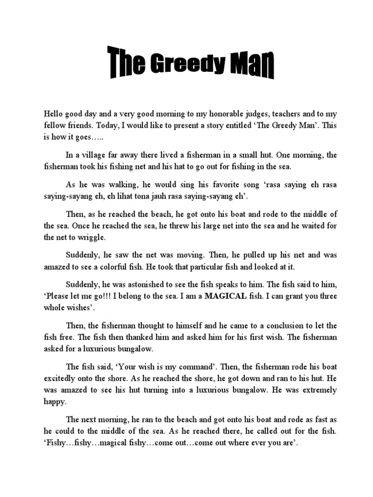 The Greedy Man | PDF | Poetry