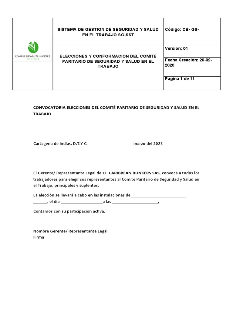 Documentos para La Eleccion Del Copasst | PDF | Gobierno | Elecciones